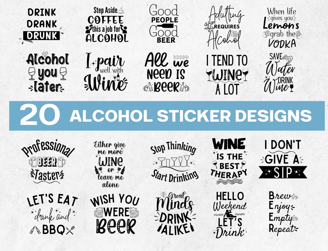 Alcohol PNG Bundle, Coaster PNG, Alcohol Quotes PNG Bundle, Wine Png ...