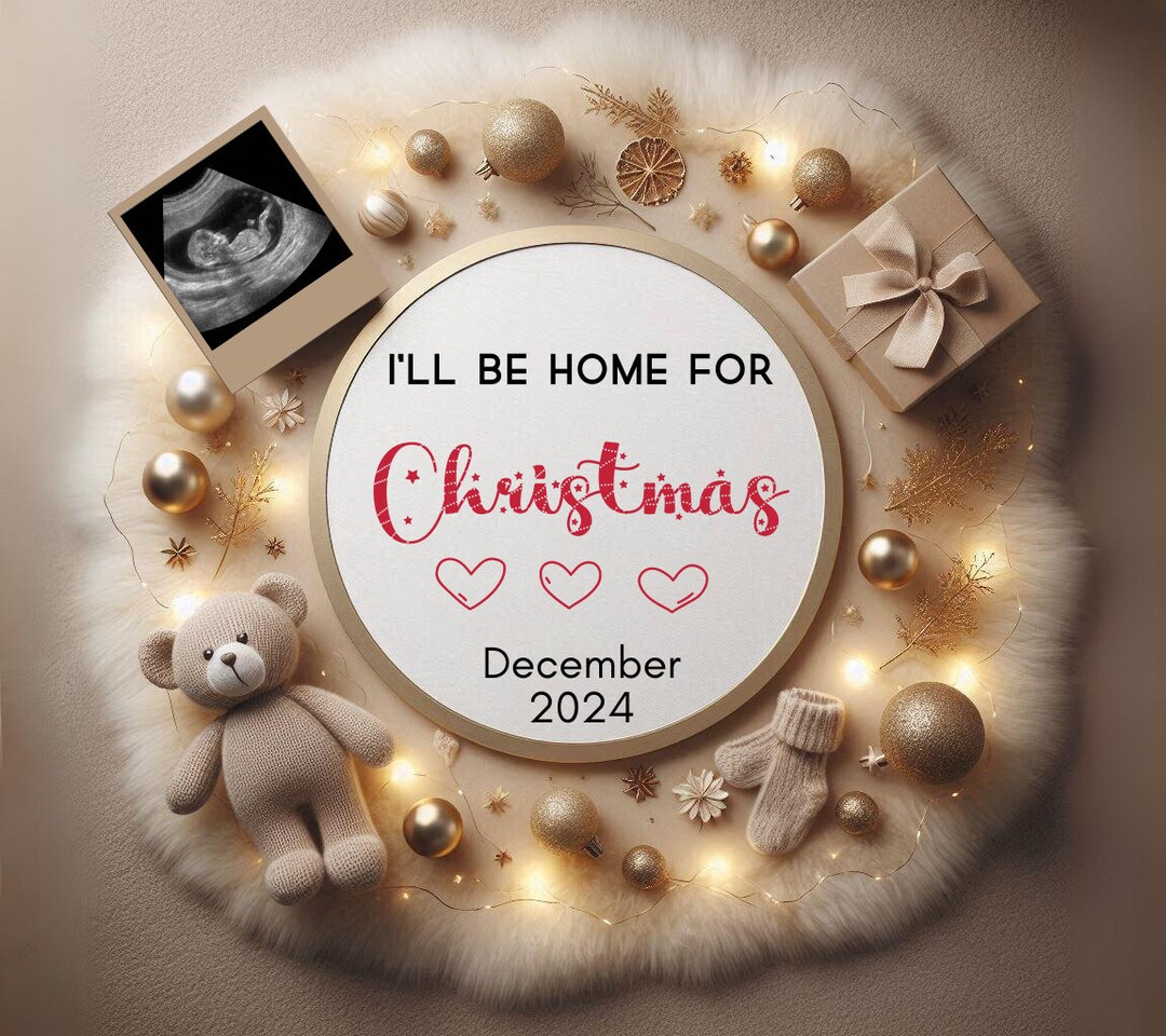 Christmas Baby Announcement Digital Pregnancy Announcement December ...