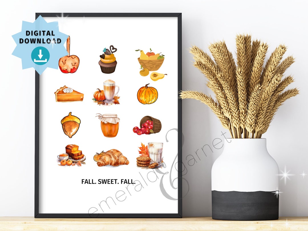 Fall Wall Decor Printable - Fall Sweet Fall - Sweet Treats of Fall ...