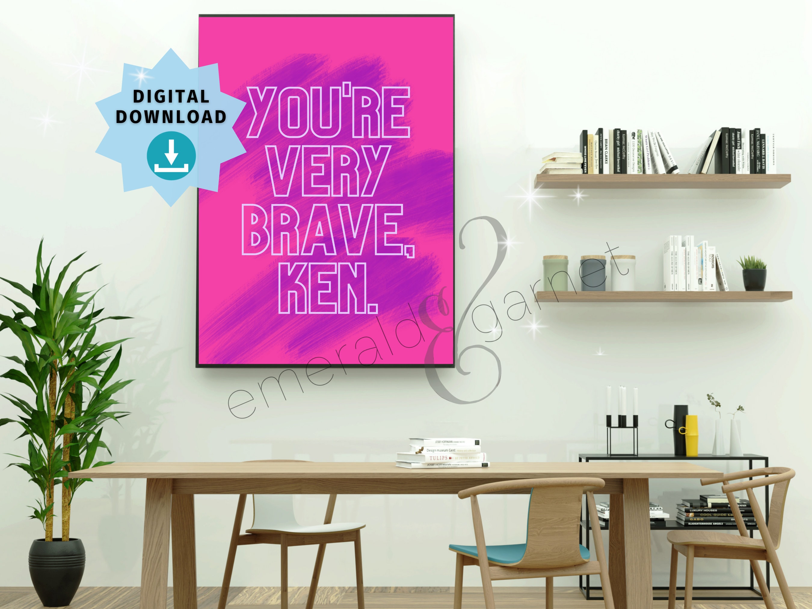 You're Very Brave Ken - Barbie Movie Quote - Pink & Purple - Digital ...