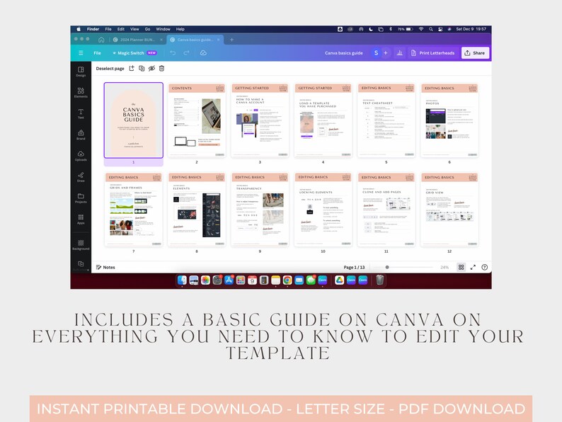 2024 Planner, 2024 Digital Calendar, 2024 Calendar, 2024 Canva Template, 2024 Yearly Calendar ...