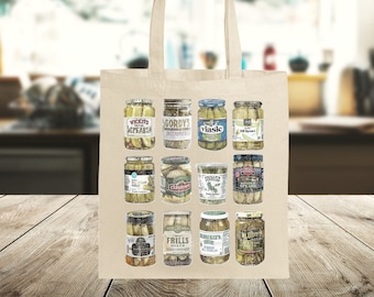 Pickle Tote Bag Canvas Tote Bag Gift for Pickle Lover Pickle - Etsy