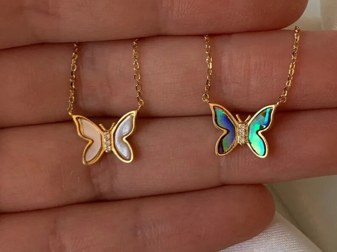 Butterfly Necklace, Aesthetic Butterfly Necklace Gold Butterfly ...