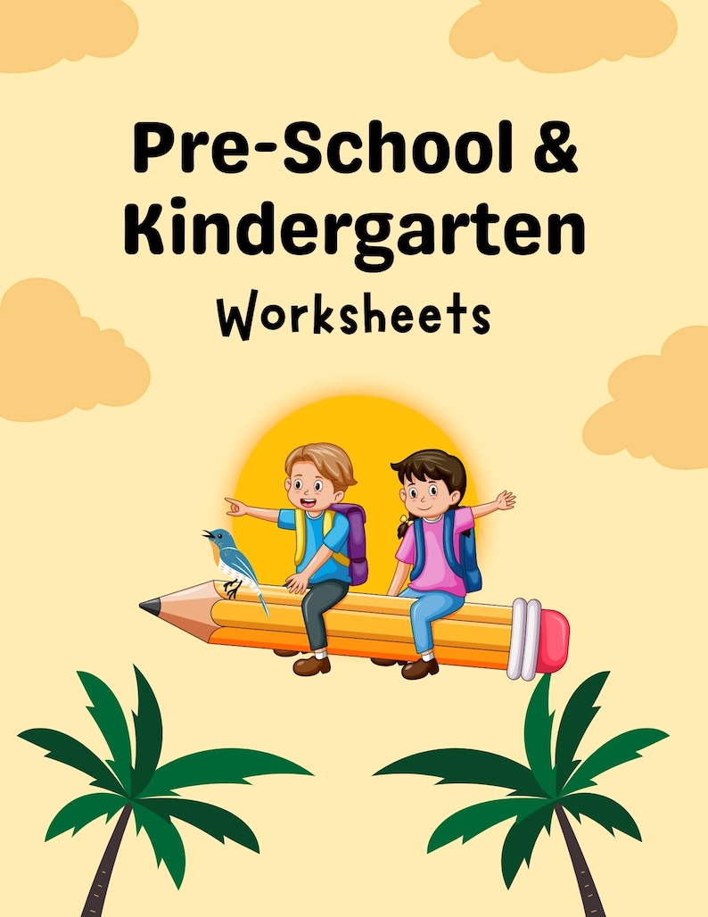 Fun Preschool & Kindergarten Worksheets Bundle Educational Activities ...