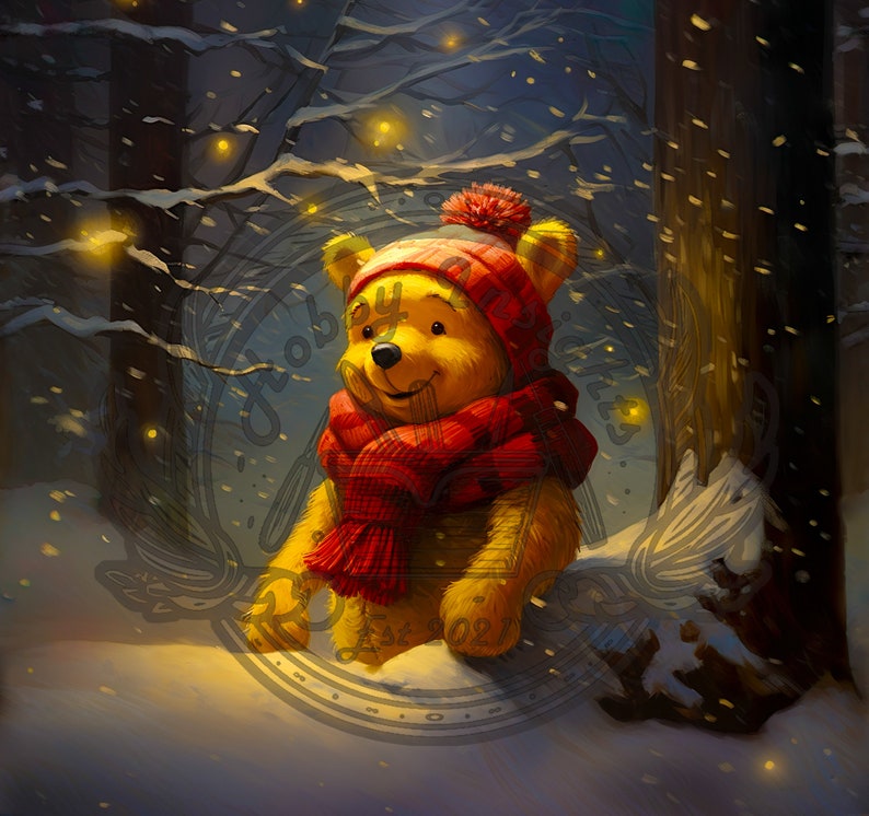 30 Oz Winnie the Pooh Winter Themed Tumbler Design - Etsy