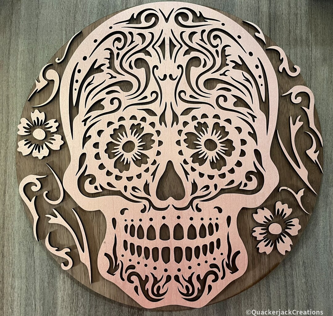 Round Sugar Skull Sign - Day of the Dead Inspired Decor - Etsy