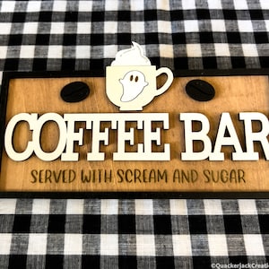 Halloween Coffee Bar Tiered Tray Signs: Spooky Delights for Your Brew ...