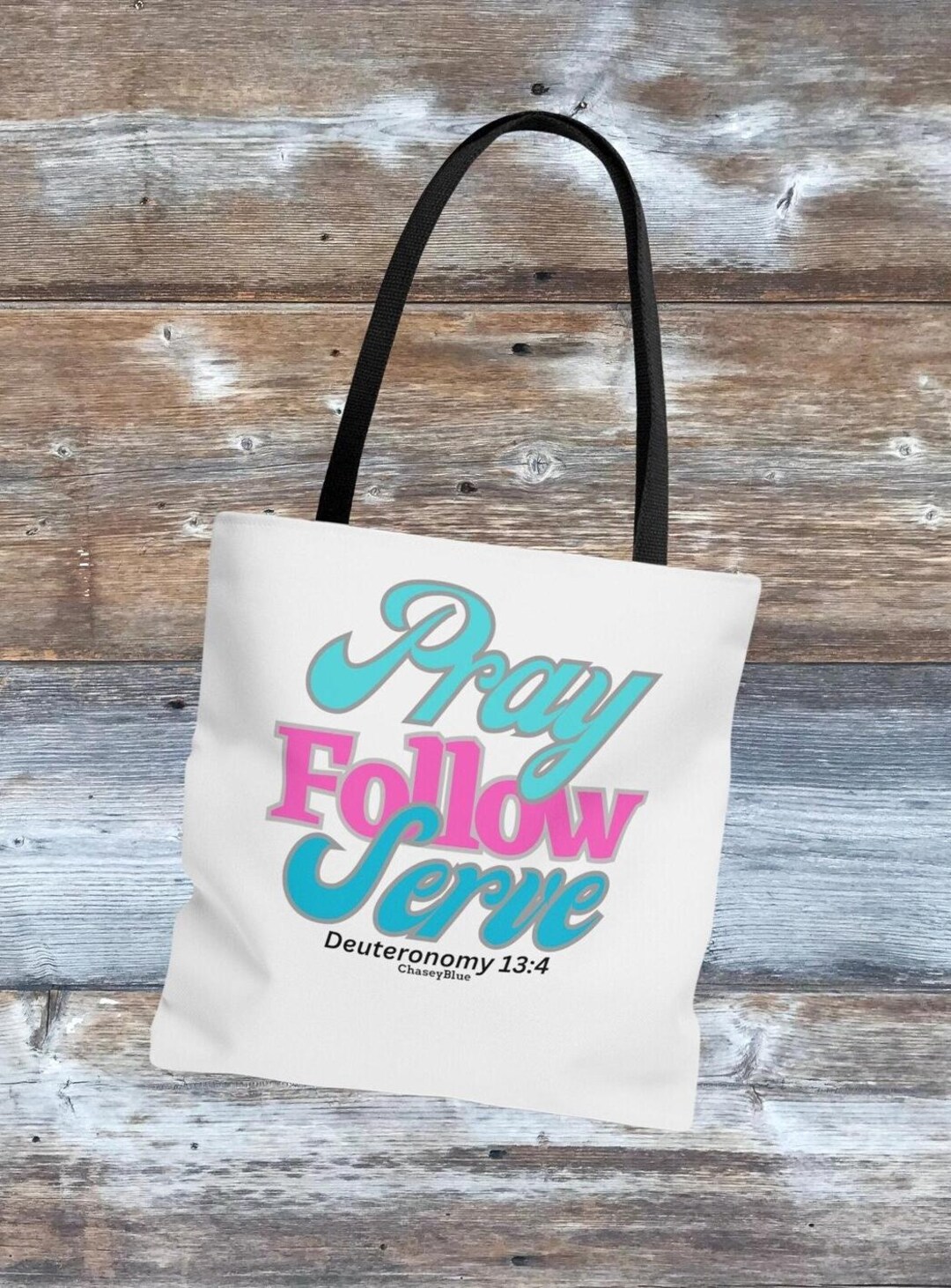 Pray Follow Serve Religious Tote Bag Bible Verse Tote Christian Gift ...