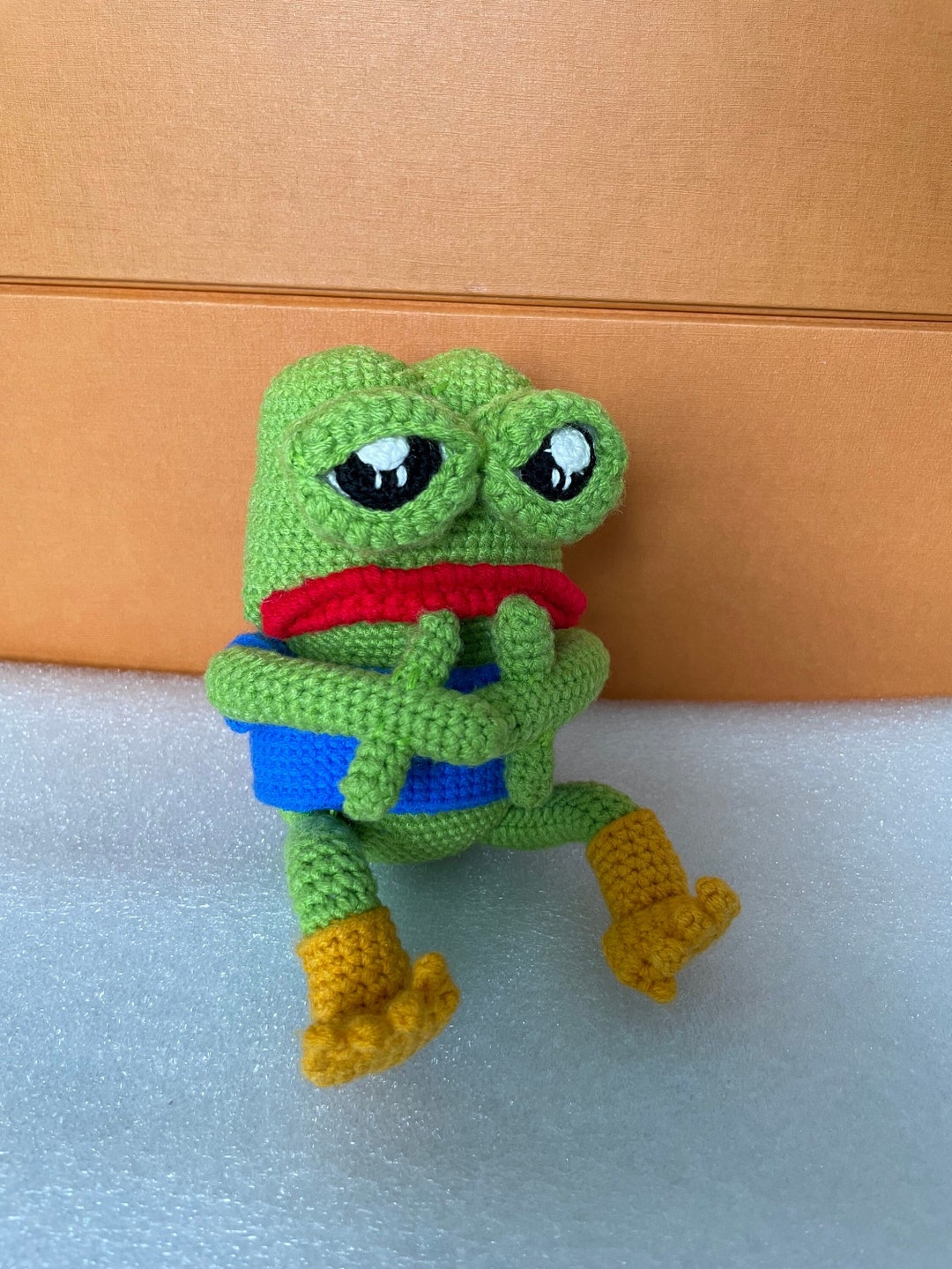 Pepe the Frog Plush Toy - Handmade, Soft, and Cuddly Wool Toy for All ...
