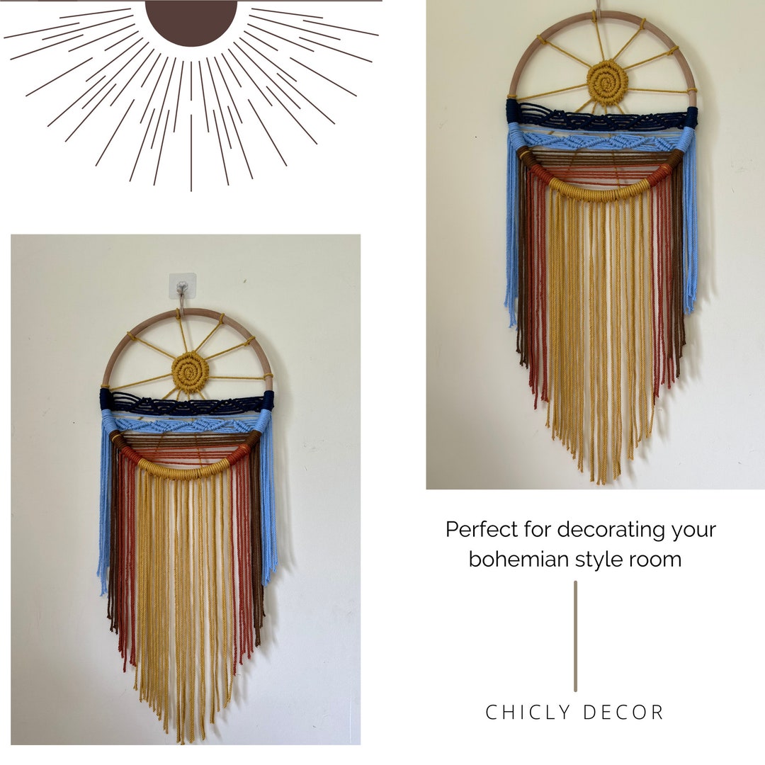 Sun Macrame, Boho Wall Decor Macrame, Hanging Macrame Wall Art, Boho ...