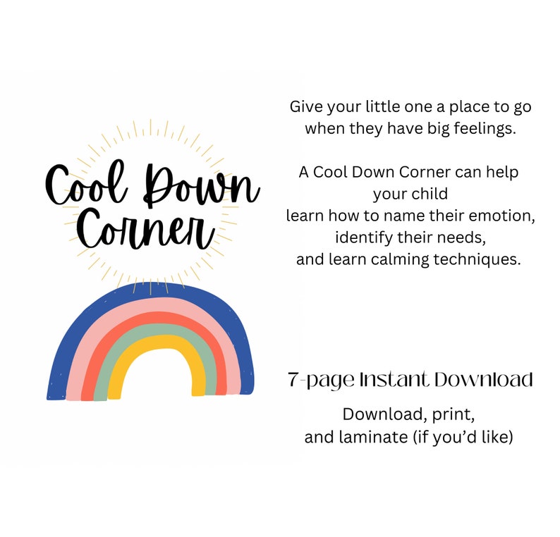 7 Cool Down Corner Posters, Digital Download - Etsy
