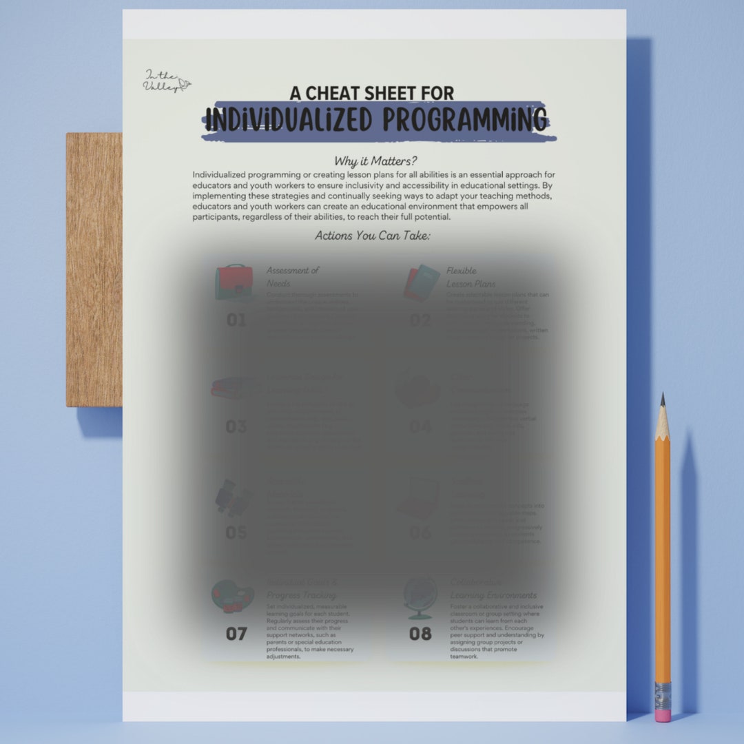 Individualized Program One-pager inclusive Education - Etsy