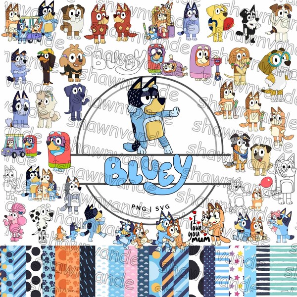 Bluey friends png - Etsy España