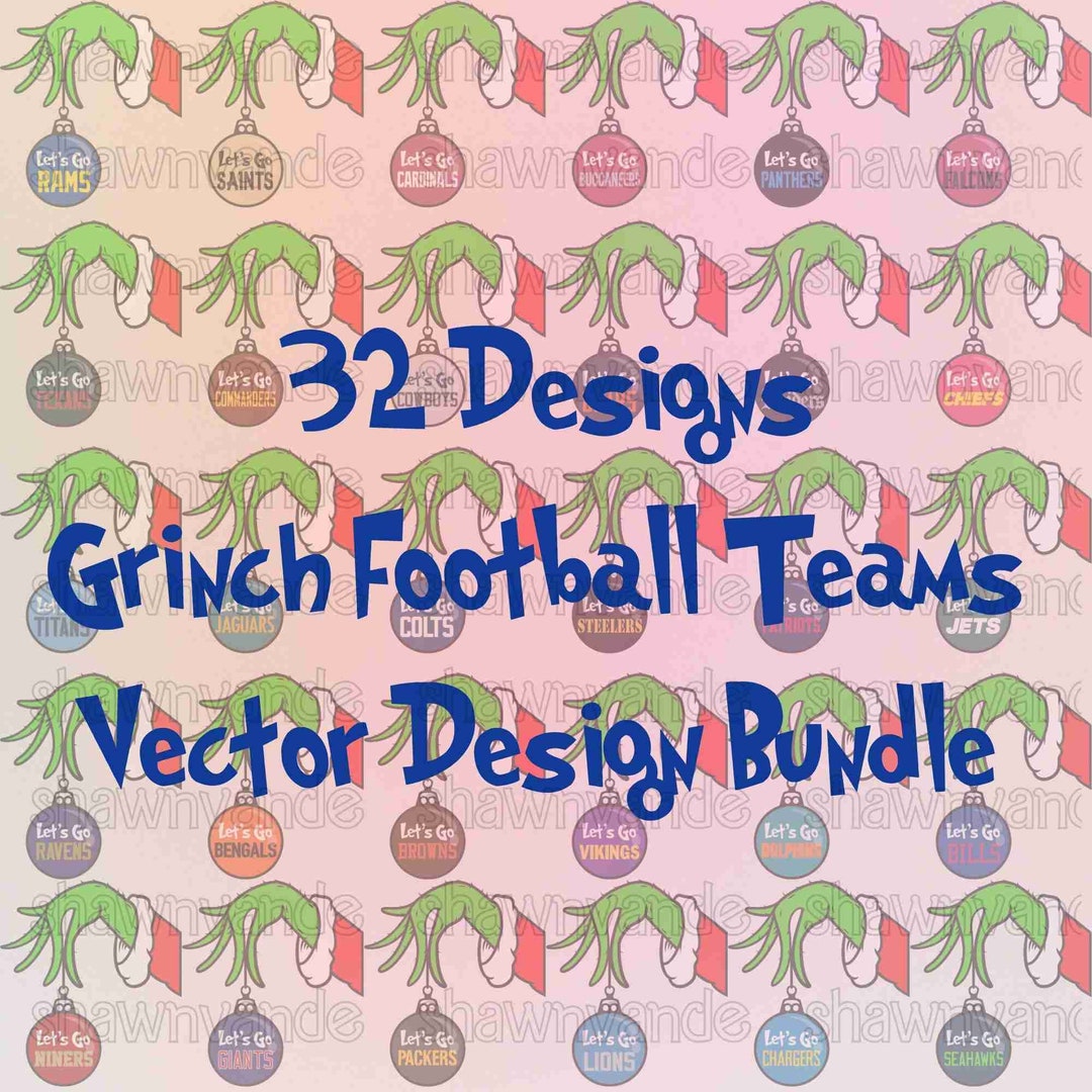 Grinch Football Teams Vector Design Bundle Png Svg Eps Dxf - Etsy UK