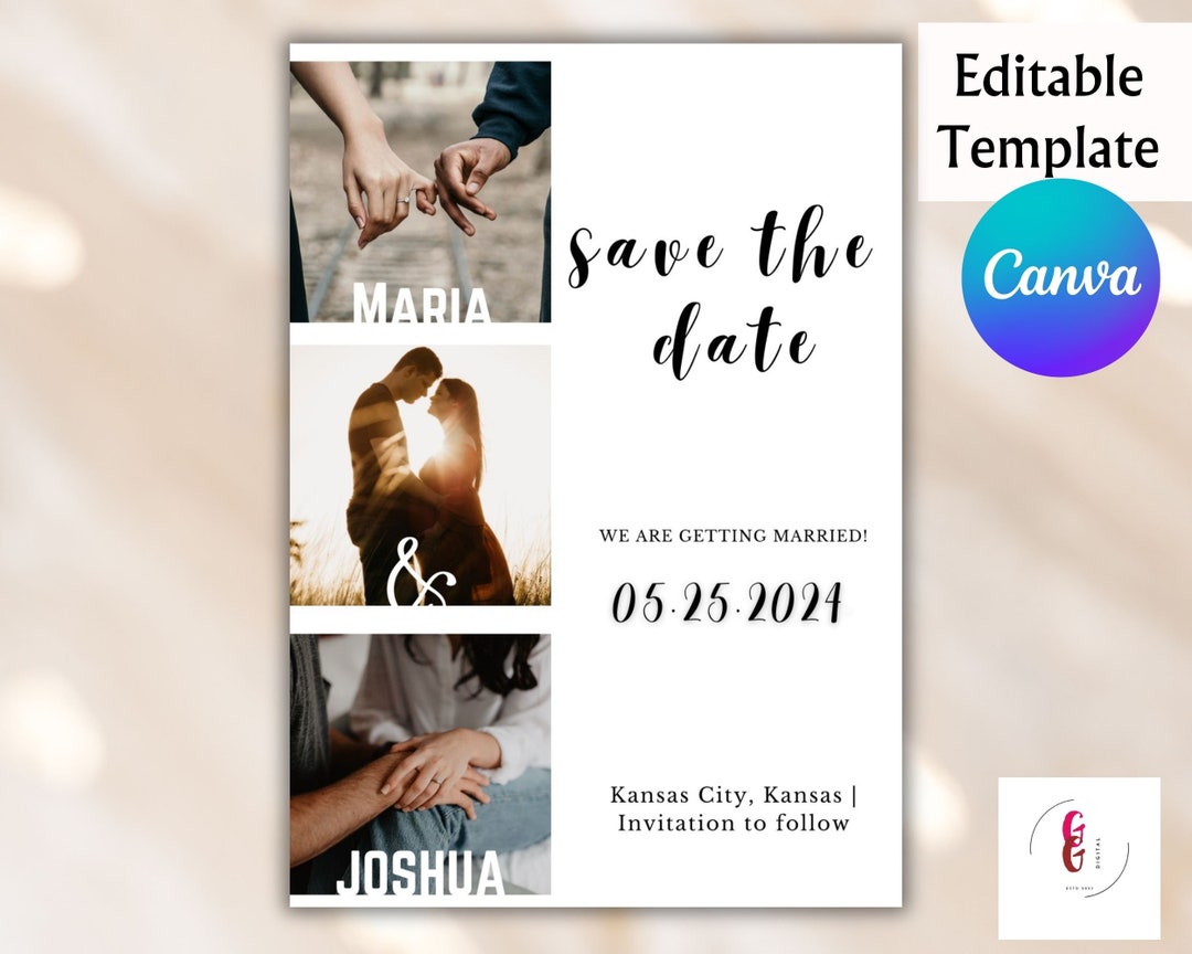 Save the Date Template Photo Collage, Simple Save the Date Collage ...