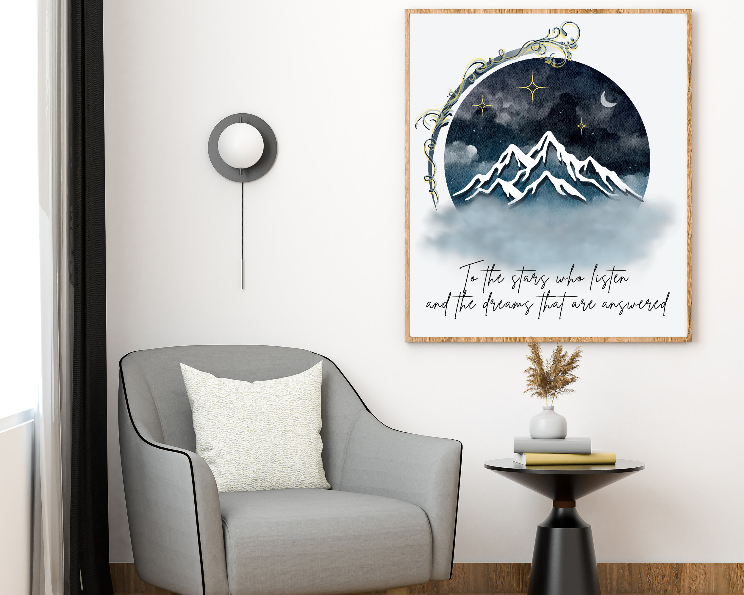 To the Stars Who Listen Wall Art, ACOTAR Wall Art, Night Court, City of ...