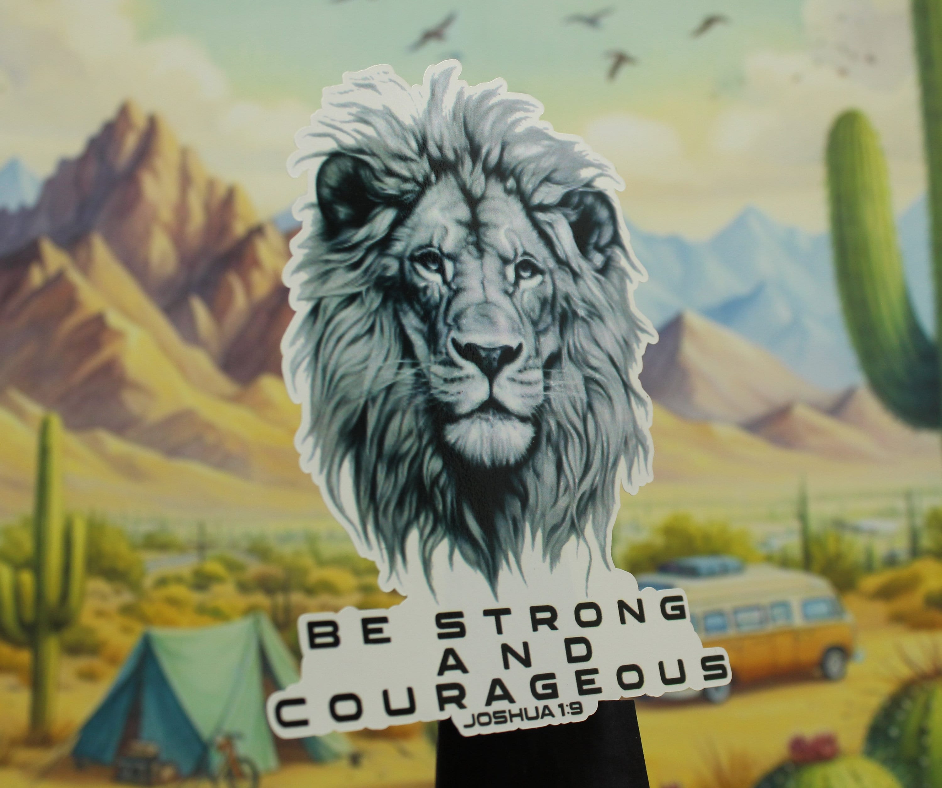Be Strong and Courageous Sticker, 4 3/4 X 3 7/8, Joshua 1:9 ...