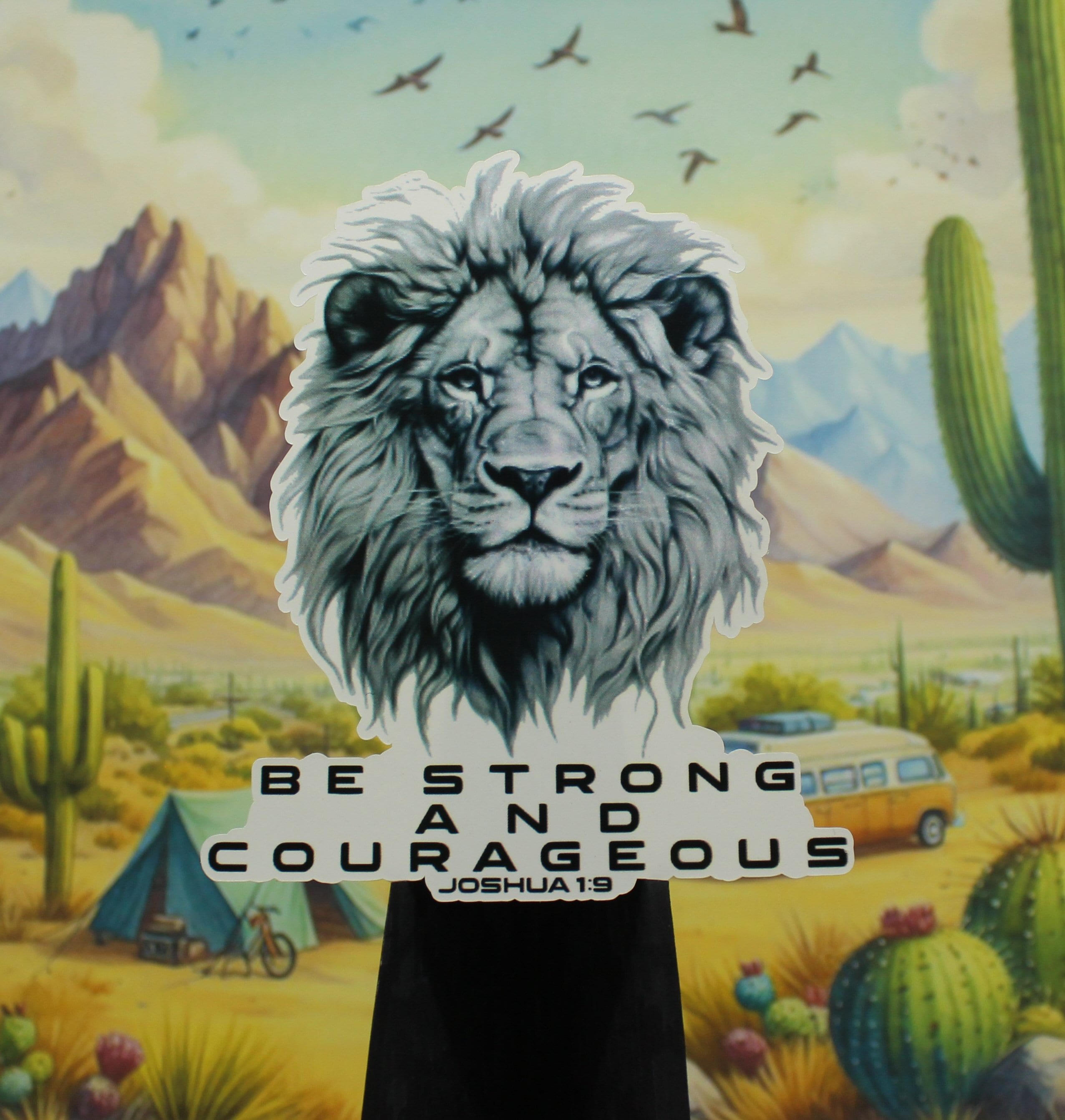 Be Strong and Courageous Sticker, 4 3/4 X 3 7/8, Joshua 1:9 ...
