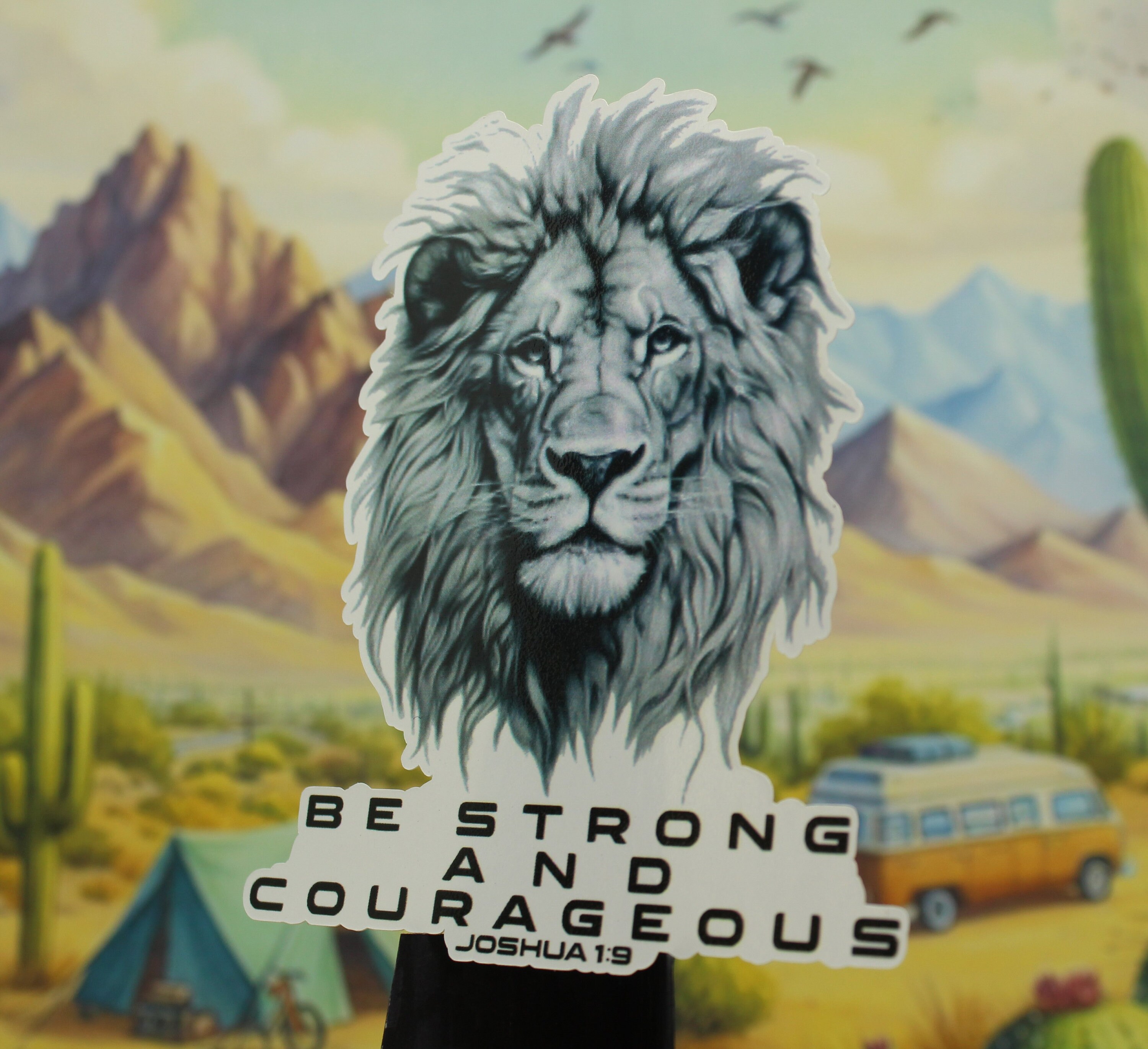 Be Strong and Courageous Sticker, 4 3/4 X 3 7/8, Joshua 1:9 ...