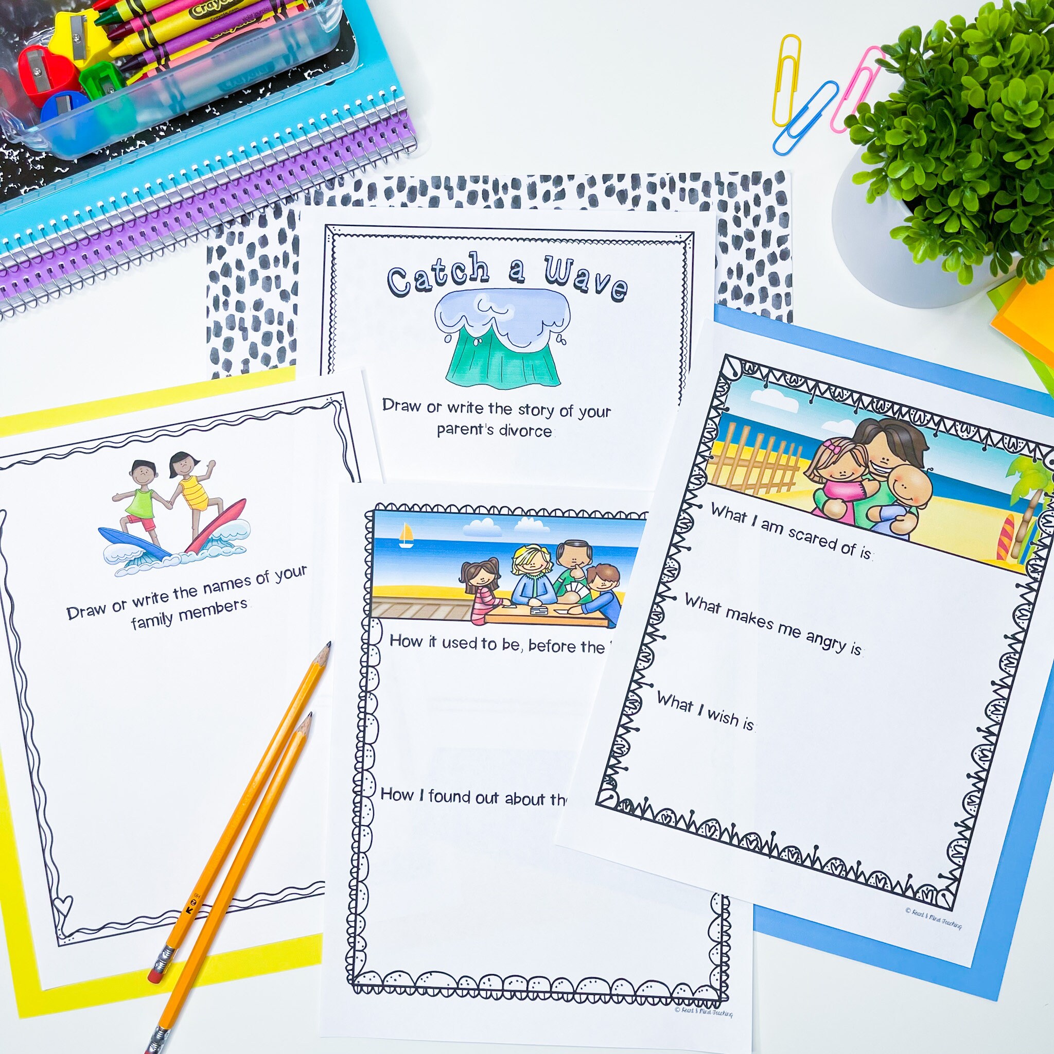 Divorce and Family Separation Workbook, Divorce Sheets for Kids ...