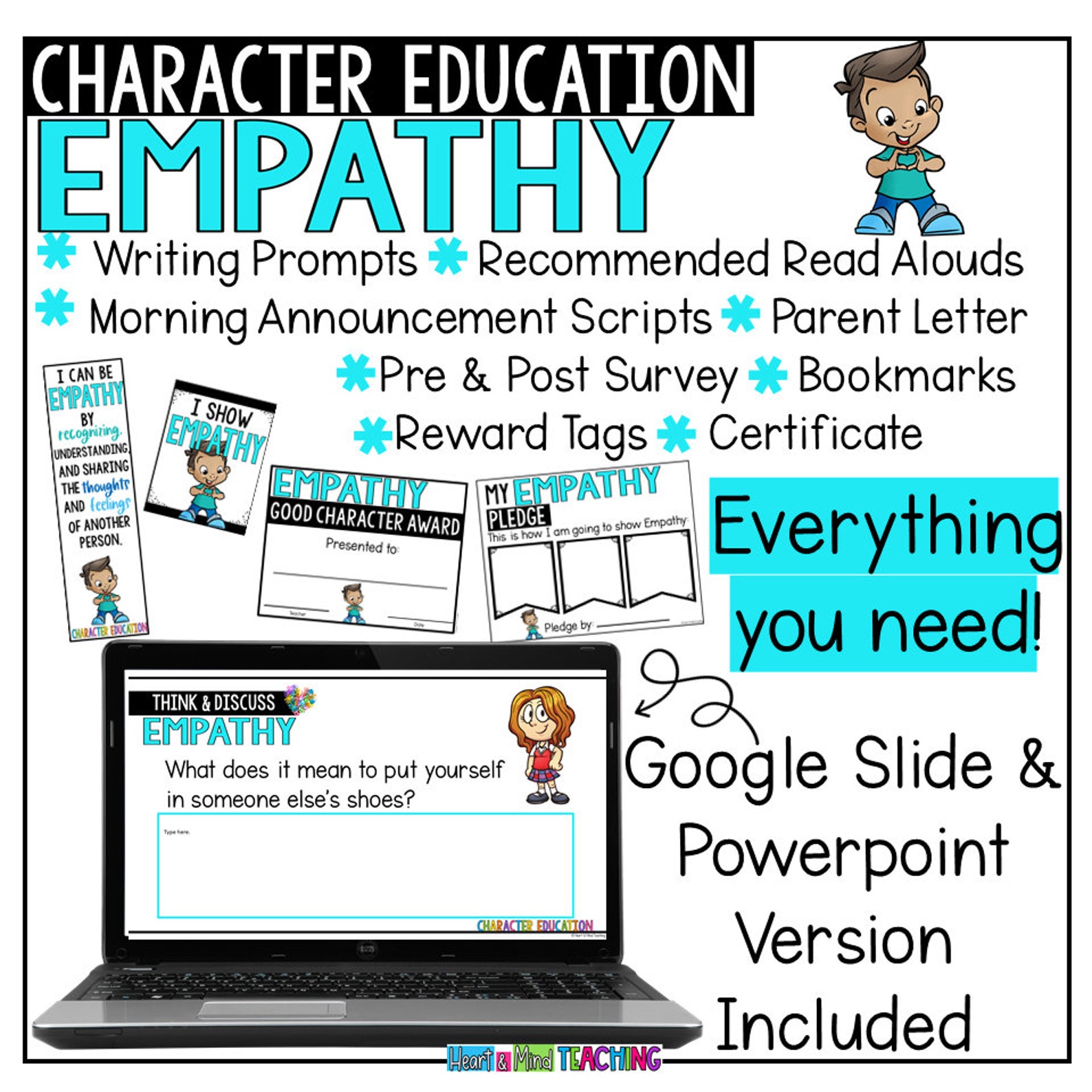 Empathy Character Education for Kids Printable and Digital Worksheets ...
