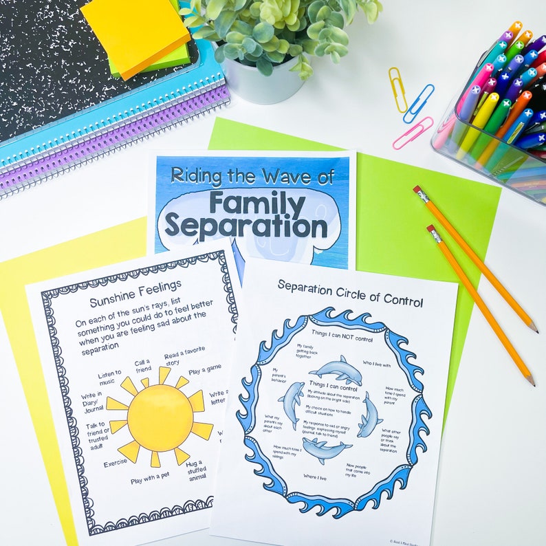 Divorce and Family Separation Workbook, Divorce Sheets for Kids ...