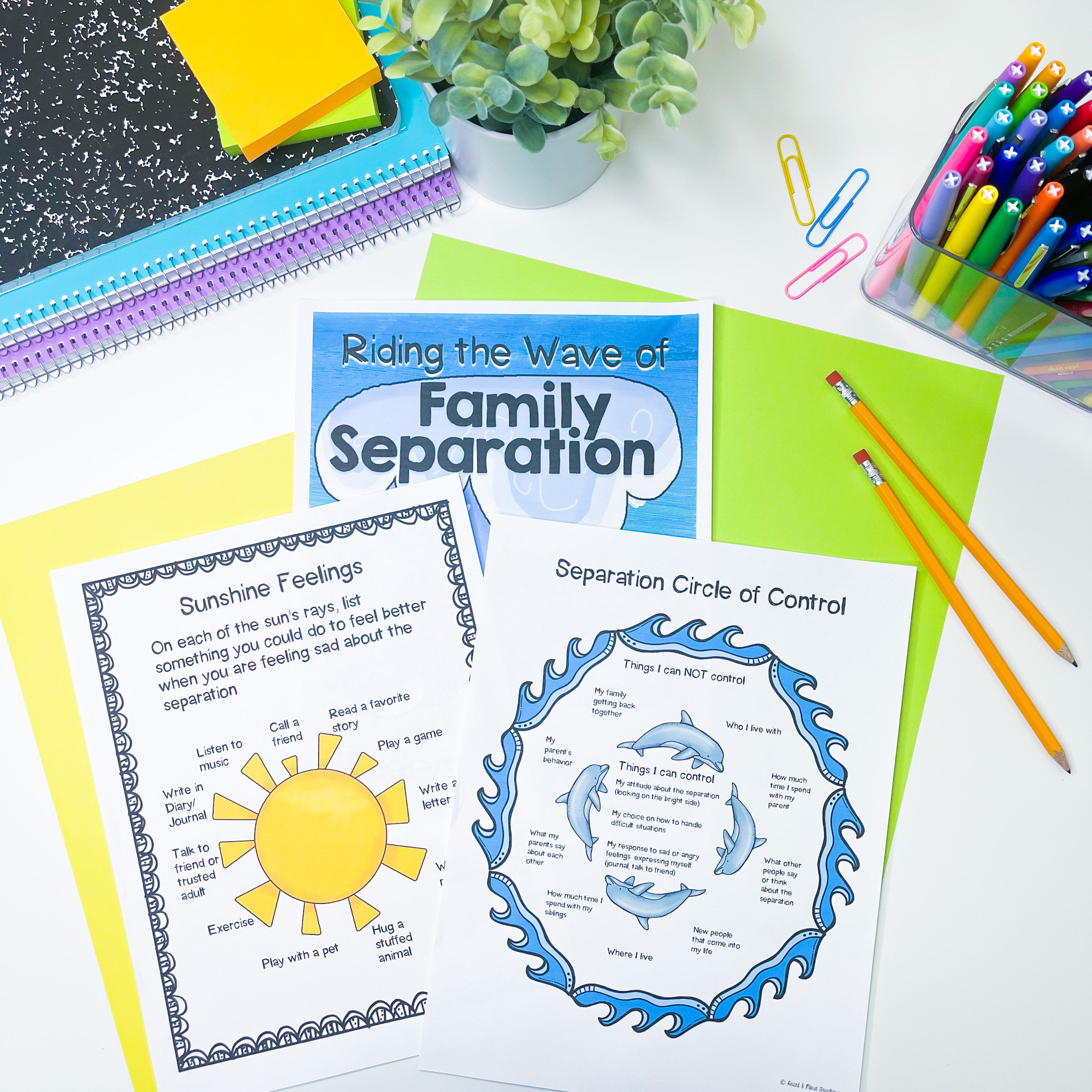 Divorce & Family Separation Workbook, Therapy Counseling Sheets ...