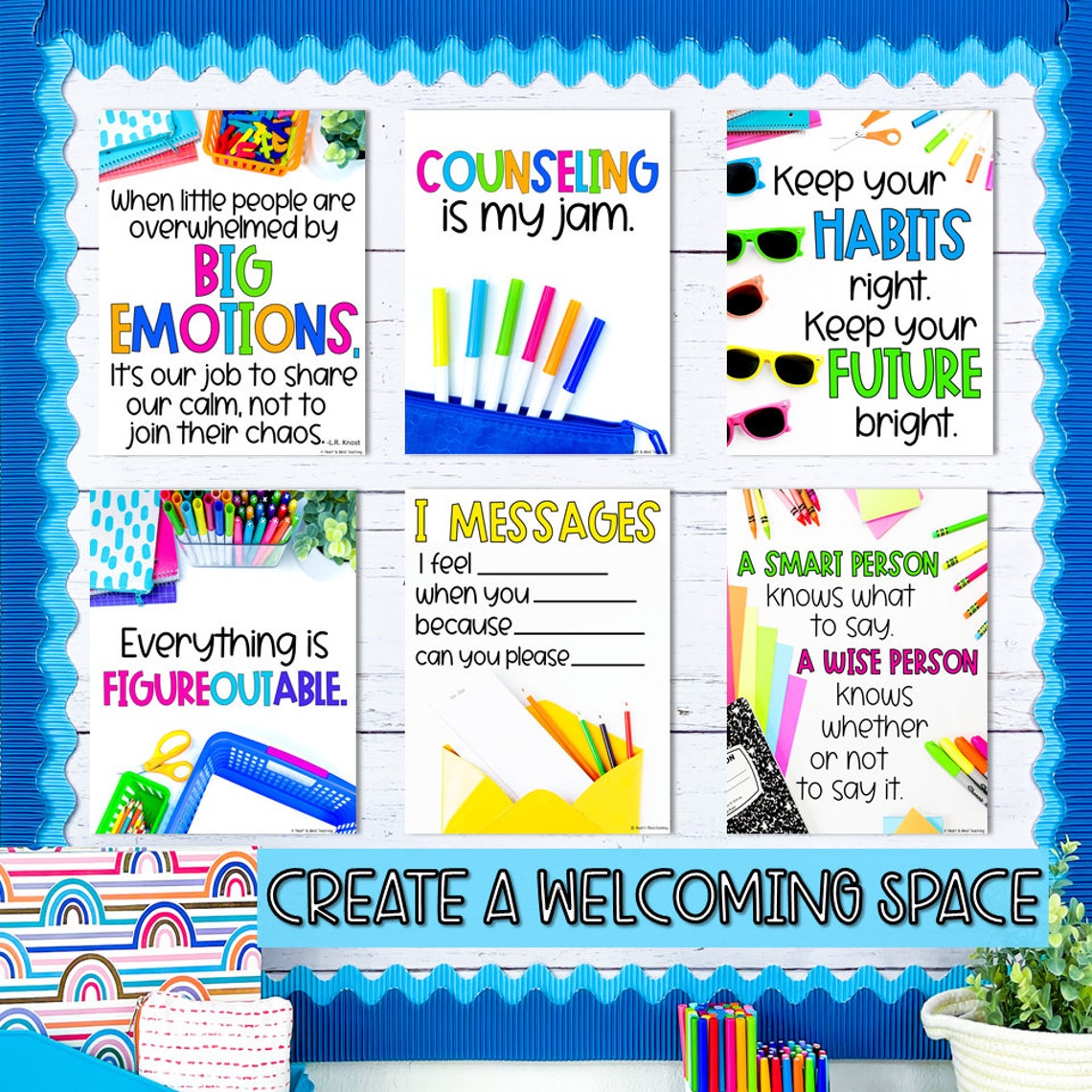 100 School Counselor Posters Decor, Psychology Office Signs, Art ...