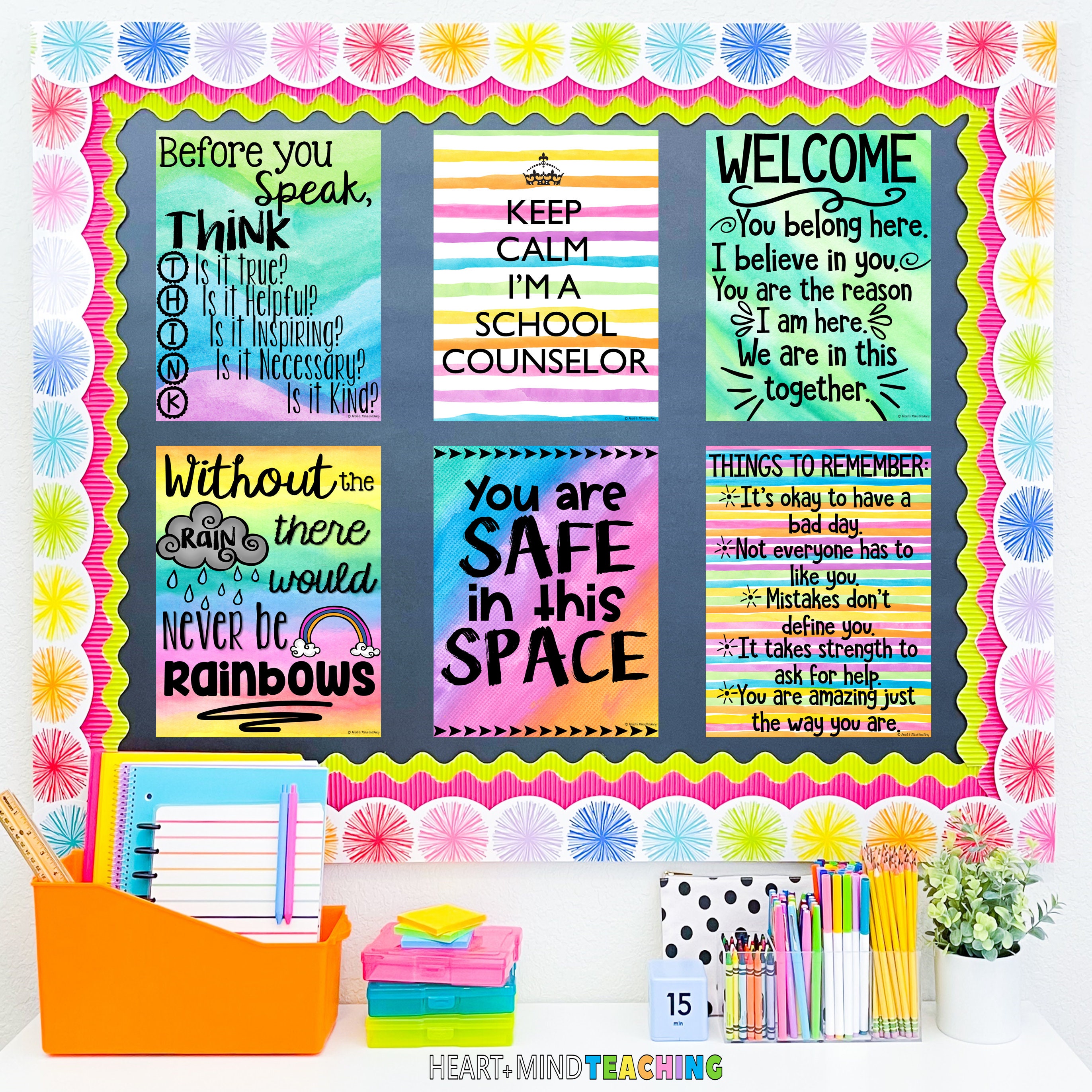 Set of 30 Counseling Posters, Office Decor, School Counselor, Wall Art ...