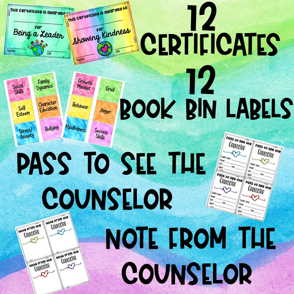 Set of 30 Counseling Posters, Office Decor, School Counselor, Wall Art ...