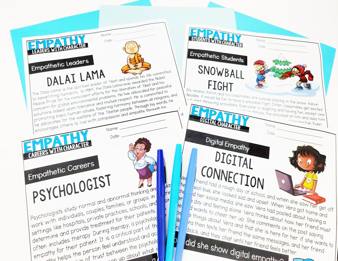 Empathy - Character Education for Kids Printable and Digital Worksheets ...