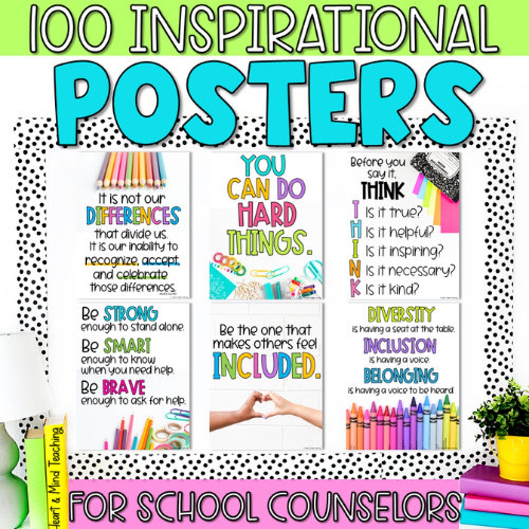 100 School Counselor Posters Decor, Psychology Office Signs, Art ...
