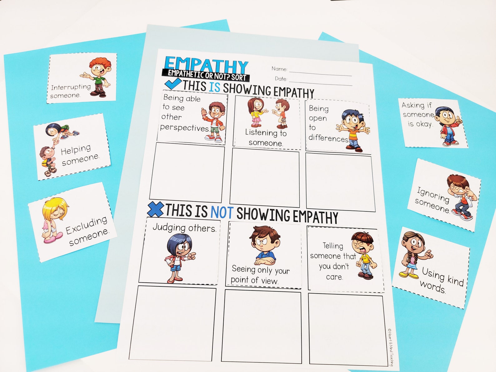 Empathy Character Education for Kids Printable and Digital Worksheets ...
