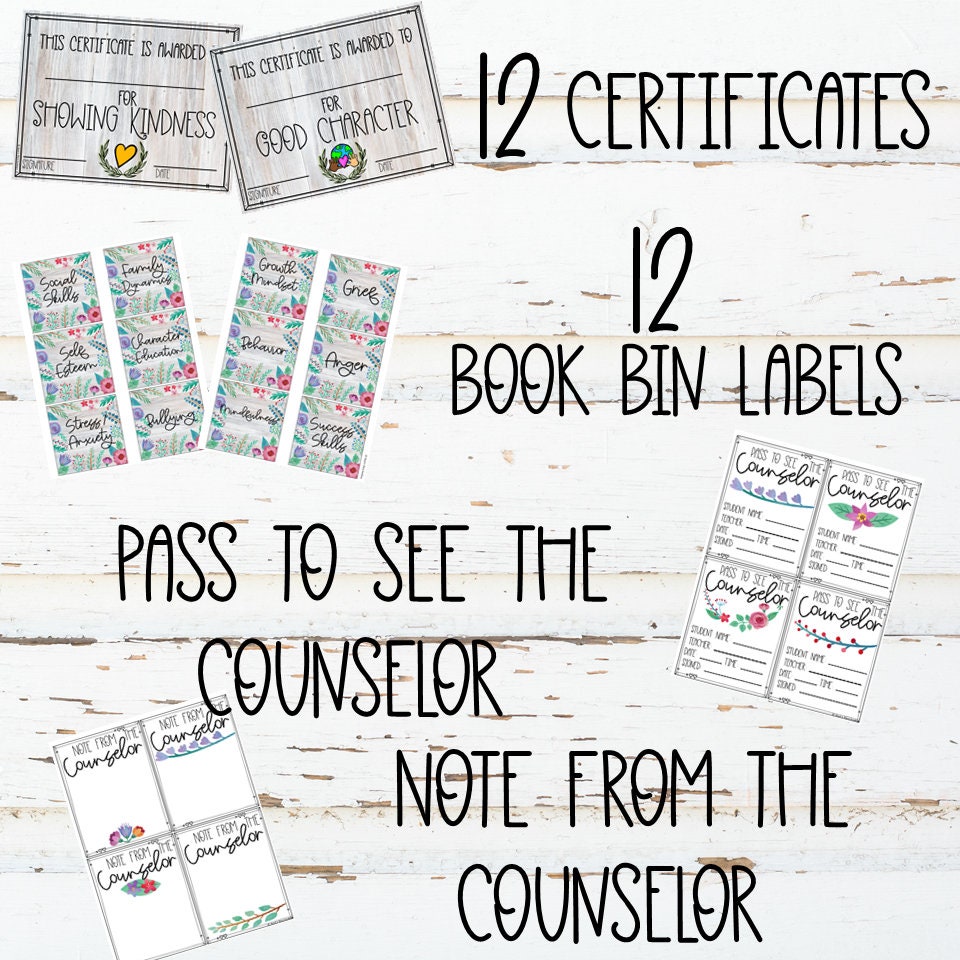 30 Floral Farmhouse School Counseling Signs Posters - Etsy