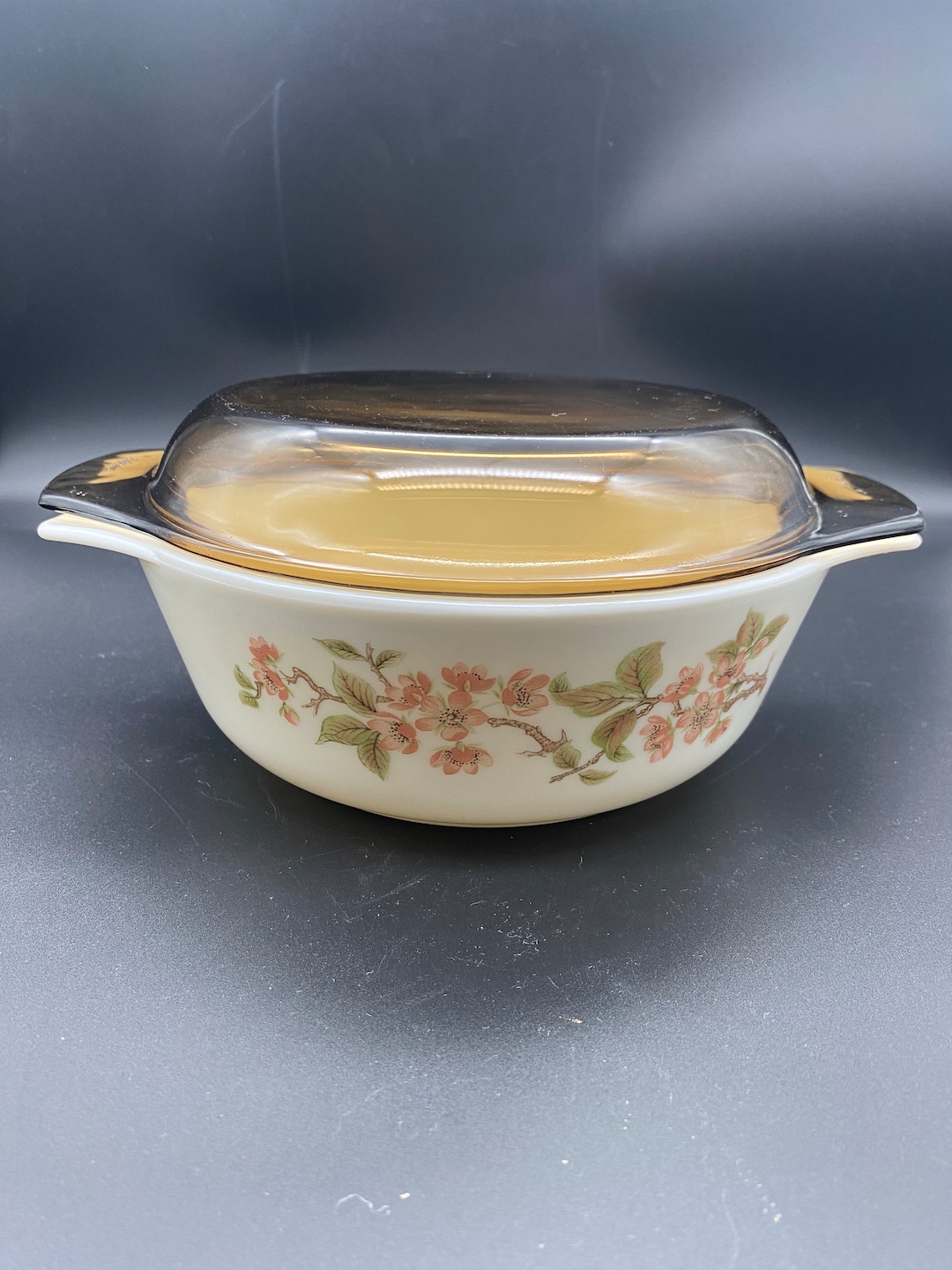 Vintage Cherry Blossom Pyrex Casserole Dish With Lid - Etsy