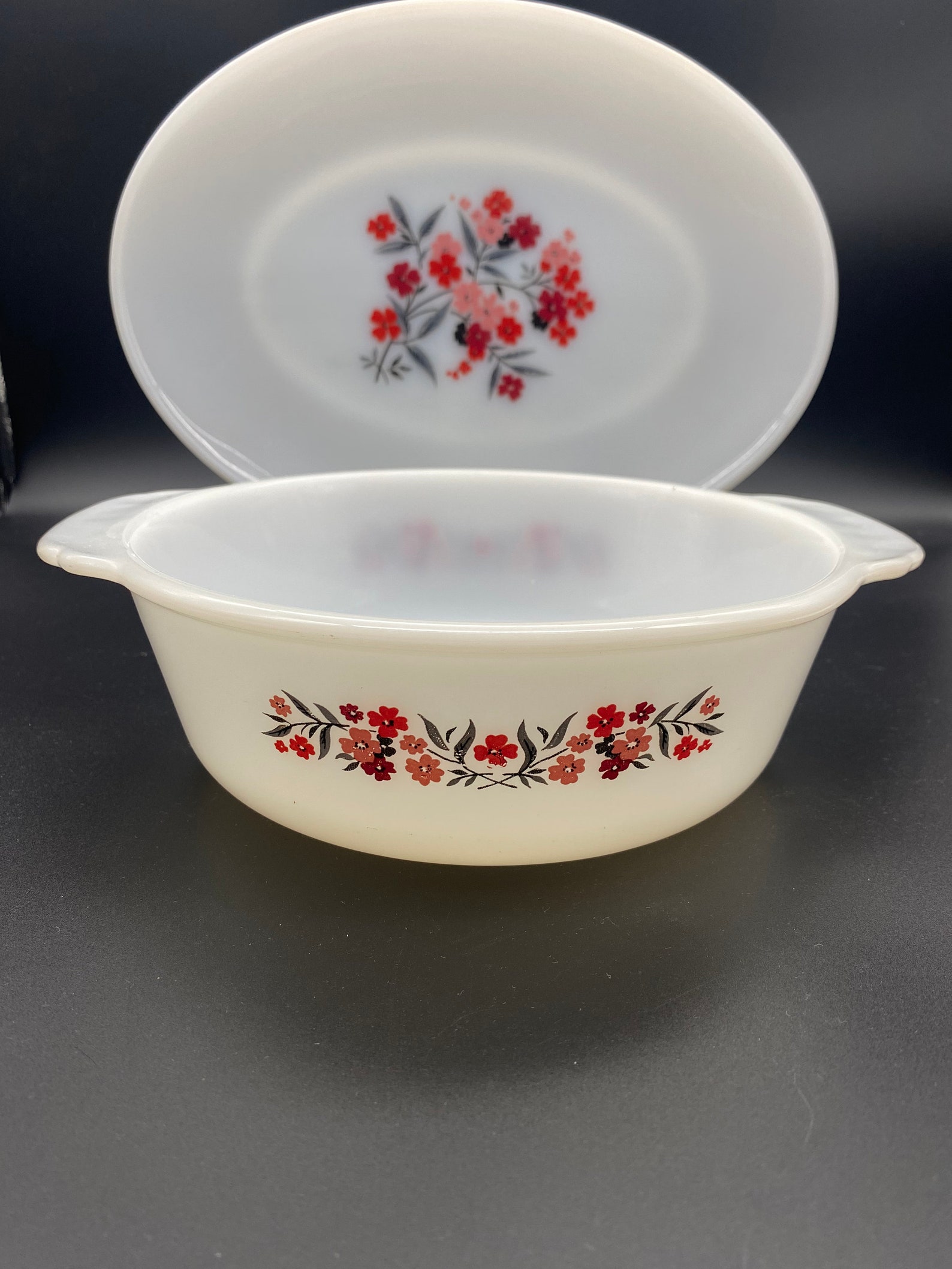 Vintage Fire King Casserole Dish and Platter Primrose Pattern - Etsy