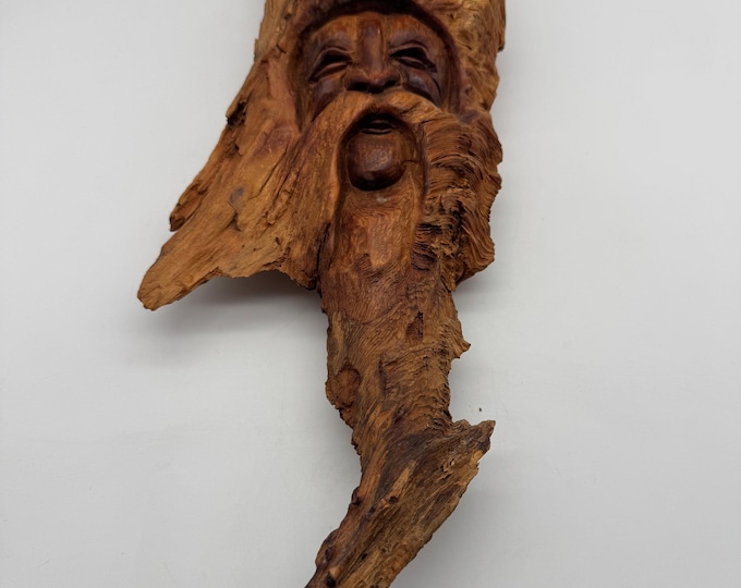 Large Wonderful Wells 17" * 7" * 5" Forest Tree Spirit Wizard Wood ...