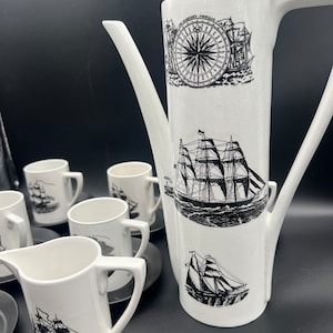Portmeirion Pottery Sailing Ships Coffee Set. Pot, Cups and Milk Jug - Etsy