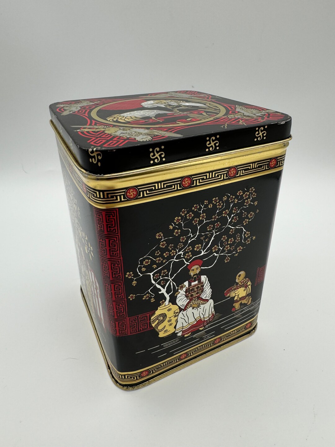 Beautiful Asian Tea Metal Tin Container From the 70’s. - Etsy