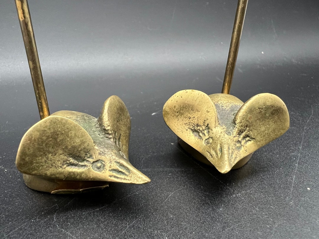 Vintage Brass Paperweight Mice - Made in Korea - Etsy