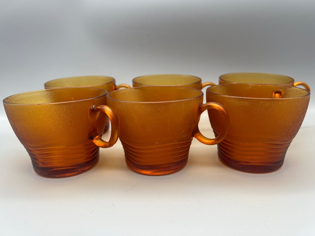 Vintage Retro Amber Duralex Tea Cups Made in France - Etsy