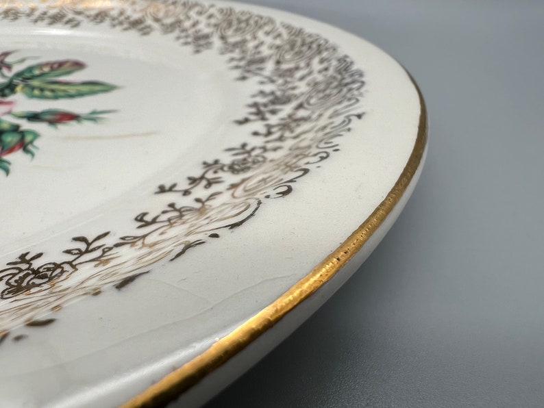 Georgian China Cornish Rose 22KT Gold Accents Dinner Plate - Etsy