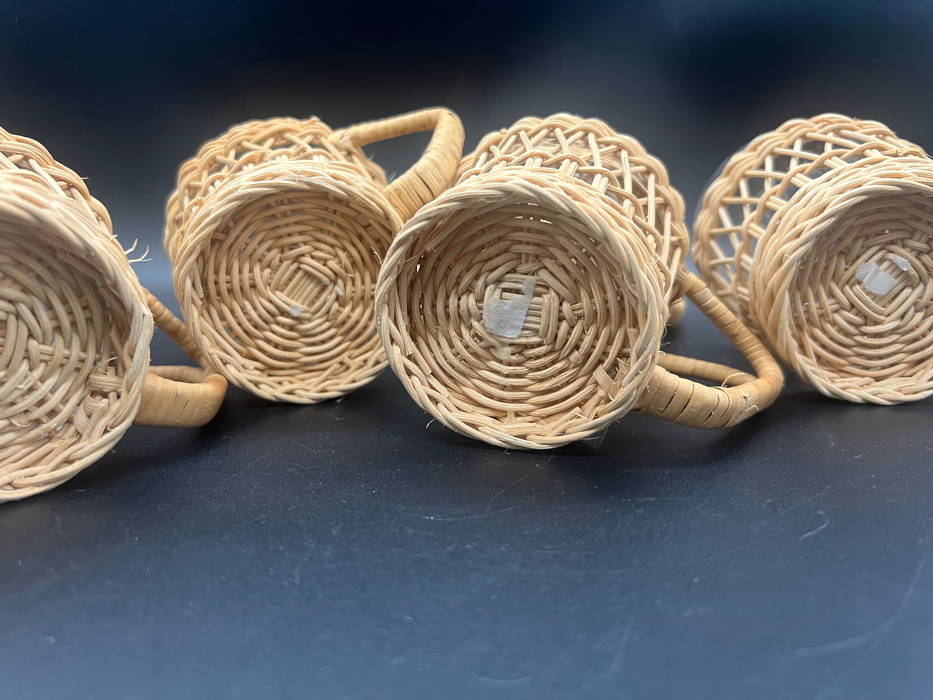 Set of 5 Libbey Wicker Rattan Glass Cups for Coffee or Tea - Etsy