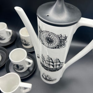 Portmeirion Pottery Sailing Ships Coffee Set. Pot, Cups and Milk Jug - Etsy
