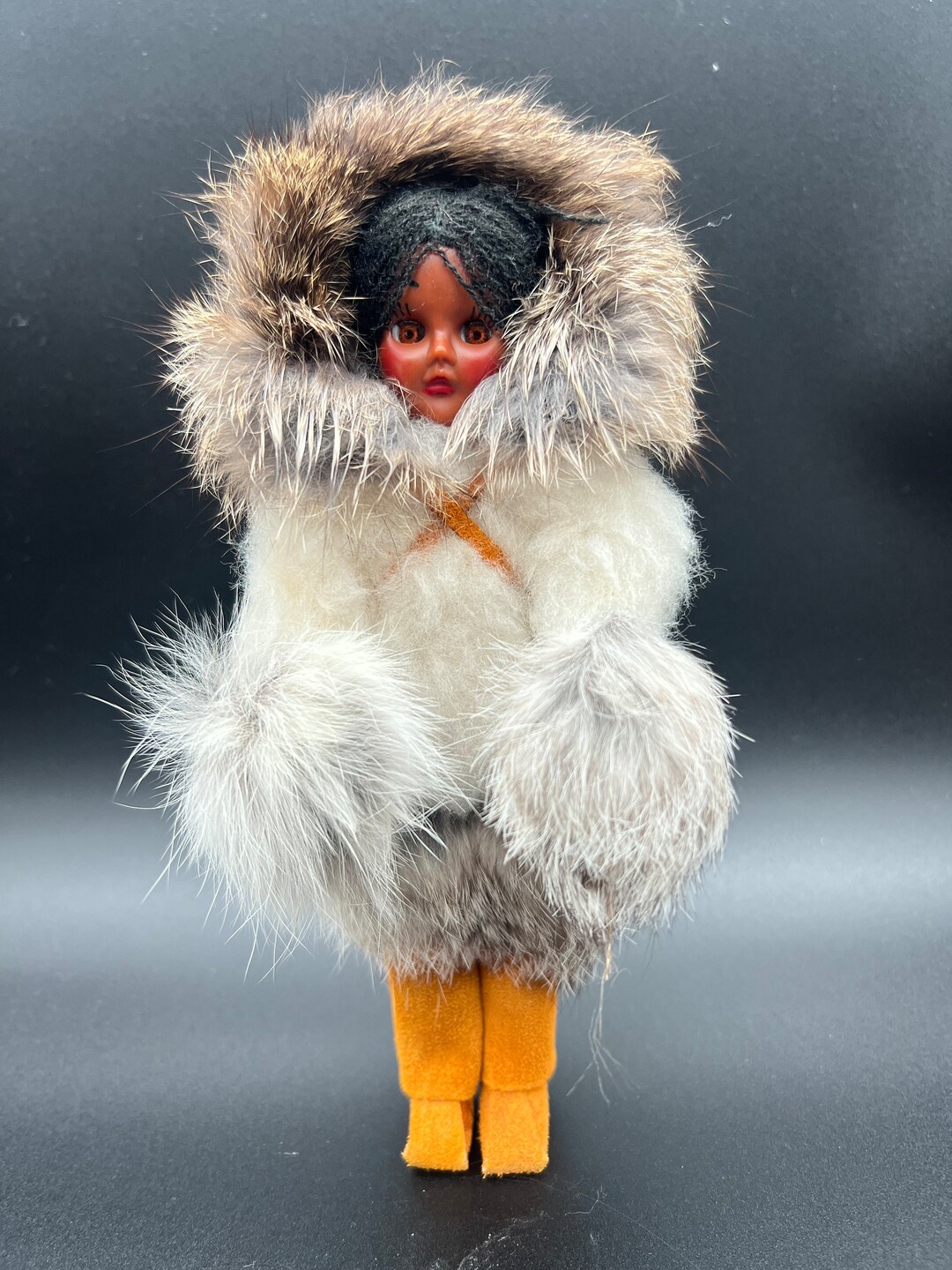 Vintage Hand Made Inuit Doll With Real Fur and Real Leather - Etsy