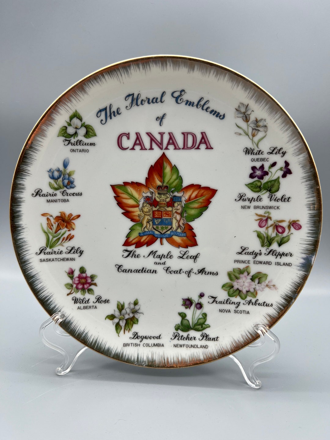 The Floral Emblems of Canada Vintage Plate Wall Hanging - Etsy