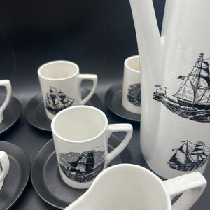 Portmeirion Pottery Sailing Ships Coffee Set. Pot, Cups and Milk Jug - Etsy