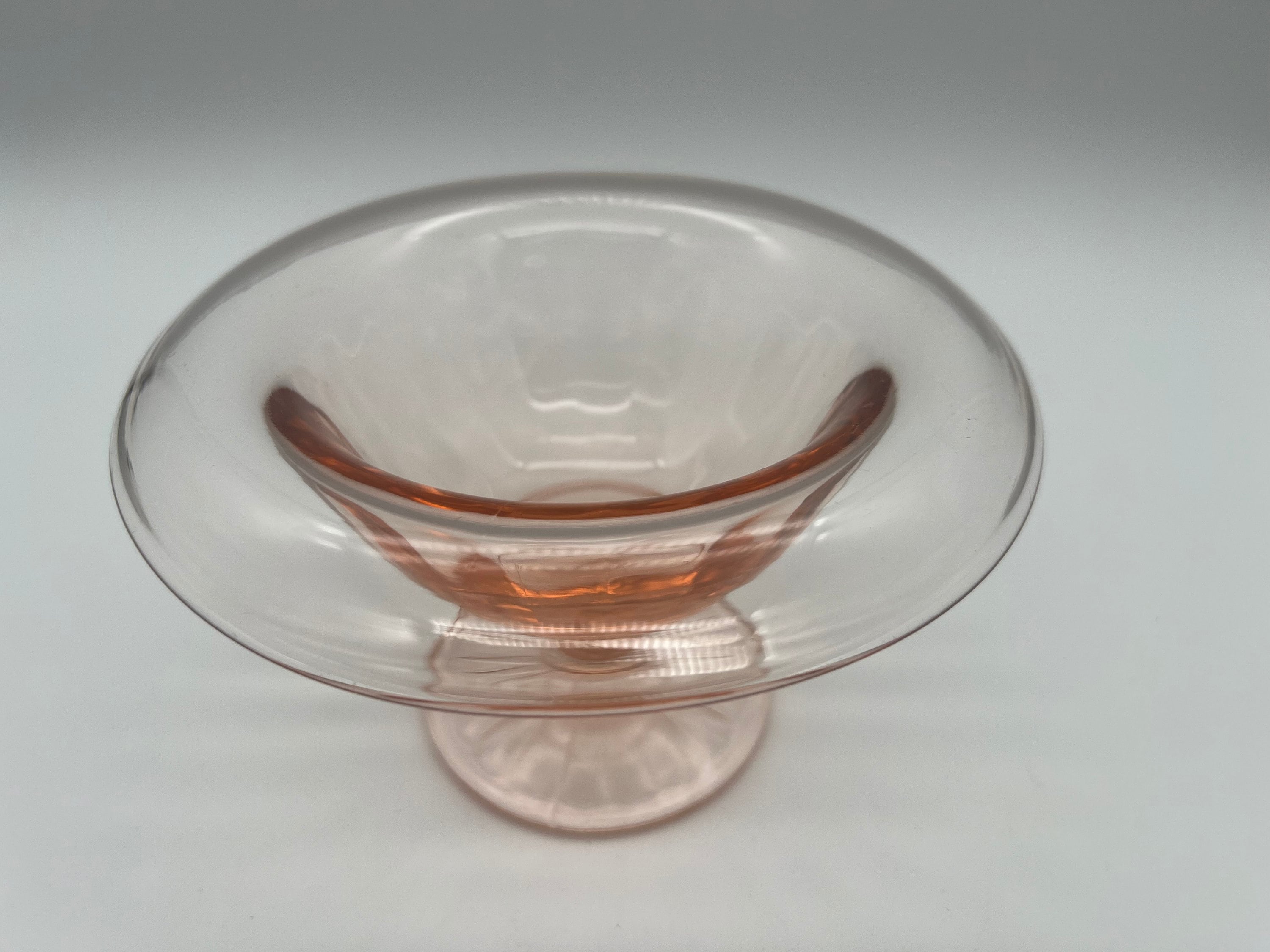 Vintage Pink Depression Glass Compote Dish - Etsy