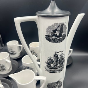 Portmeirion Pottery Sailing Ships Coffee Set. Pot, Cups and Milk Jug - Etsy