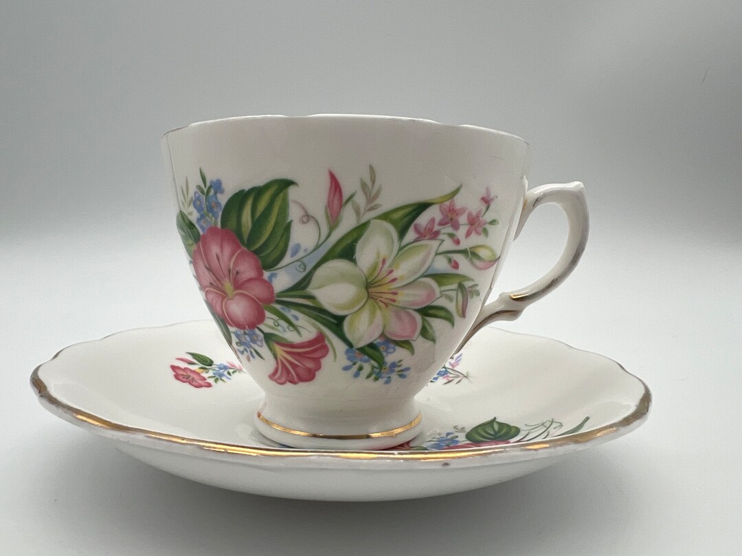 Vintage Teacup & Saucer Crown Trent Fone Bone China Staffordshire ...